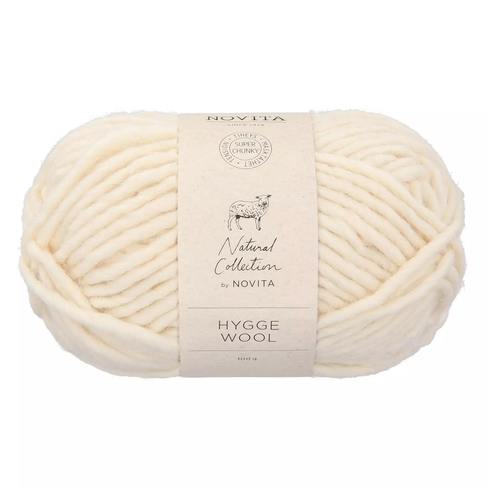 Lanka Hygge Wool 100g Luonnonvalkoinen 010 Novita 100% villalanka ...