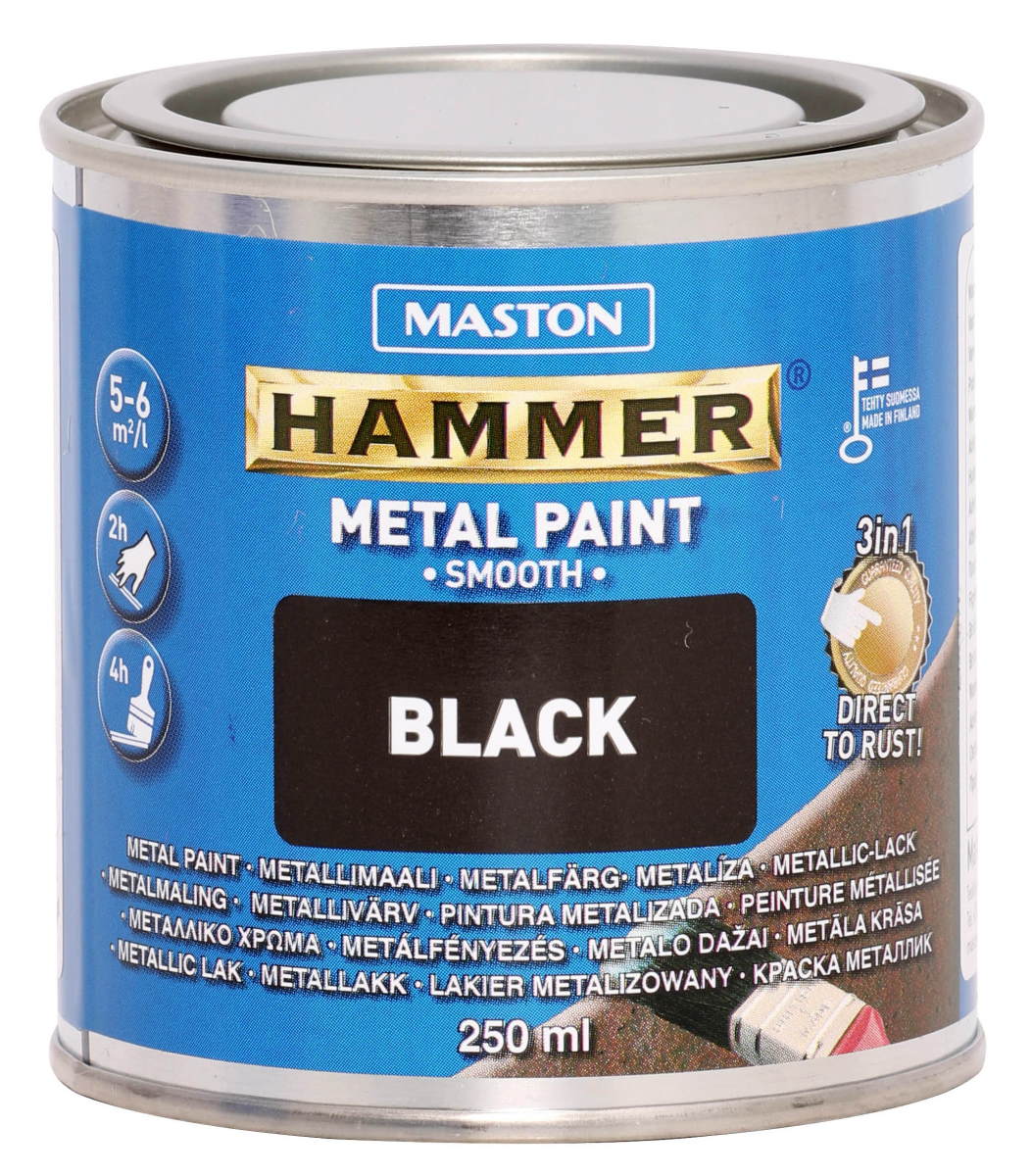 MAALI Hammer Sileä musta 250ml Maston Soveltuu sisä- ja ulkokäyttöön ...
