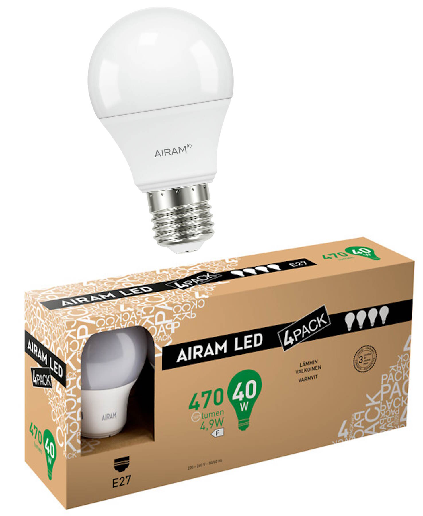 Led lamppu 4kpl/pkt 4,9W 2700K Airam opaali Edullinen paketti led lamppuja - Hintakaari.fi ...