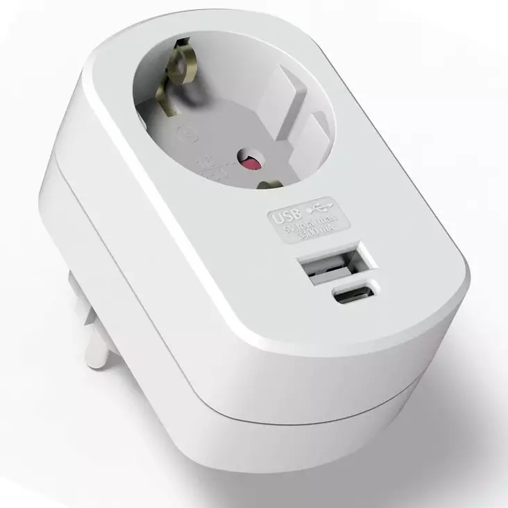 USB-Adapteri USB-A ja USB-C Airam Kätevä haaroitin sähkölaitteille ...