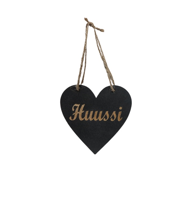 KYLTTI Huussi Sydän musta Puinen kyltti tekstillä - Hintakaari.fi ...