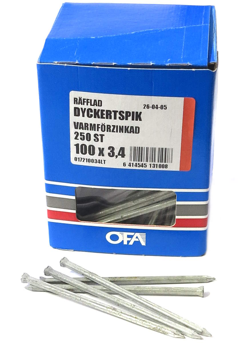 Naula 100 x 3,4mm 250kpl/pkt kuumasinkitty Ofa Ofa dyckert naula 250kpl ...
