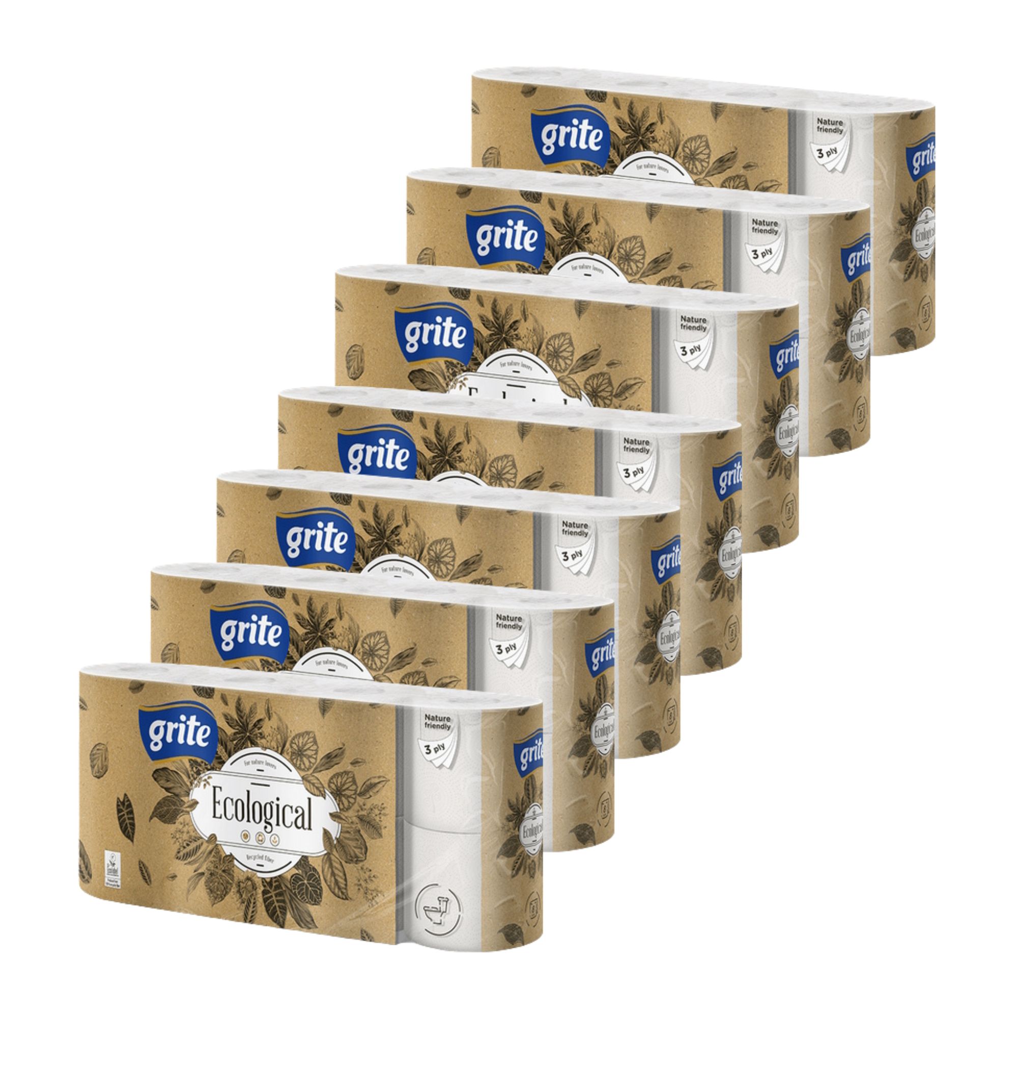 Wc-paperi 56rll Grite Ecological 3 kerroksinen wc-paperi Grite ...